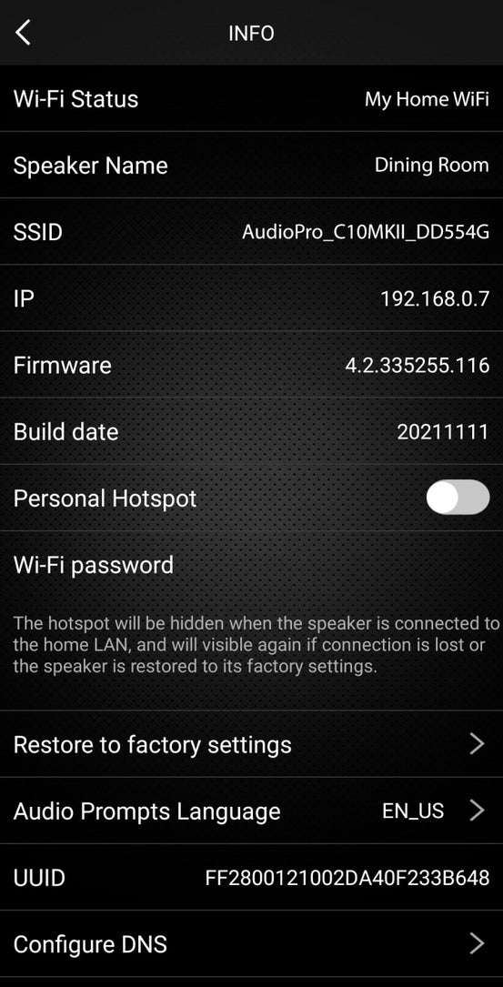 Audio Pro Control App