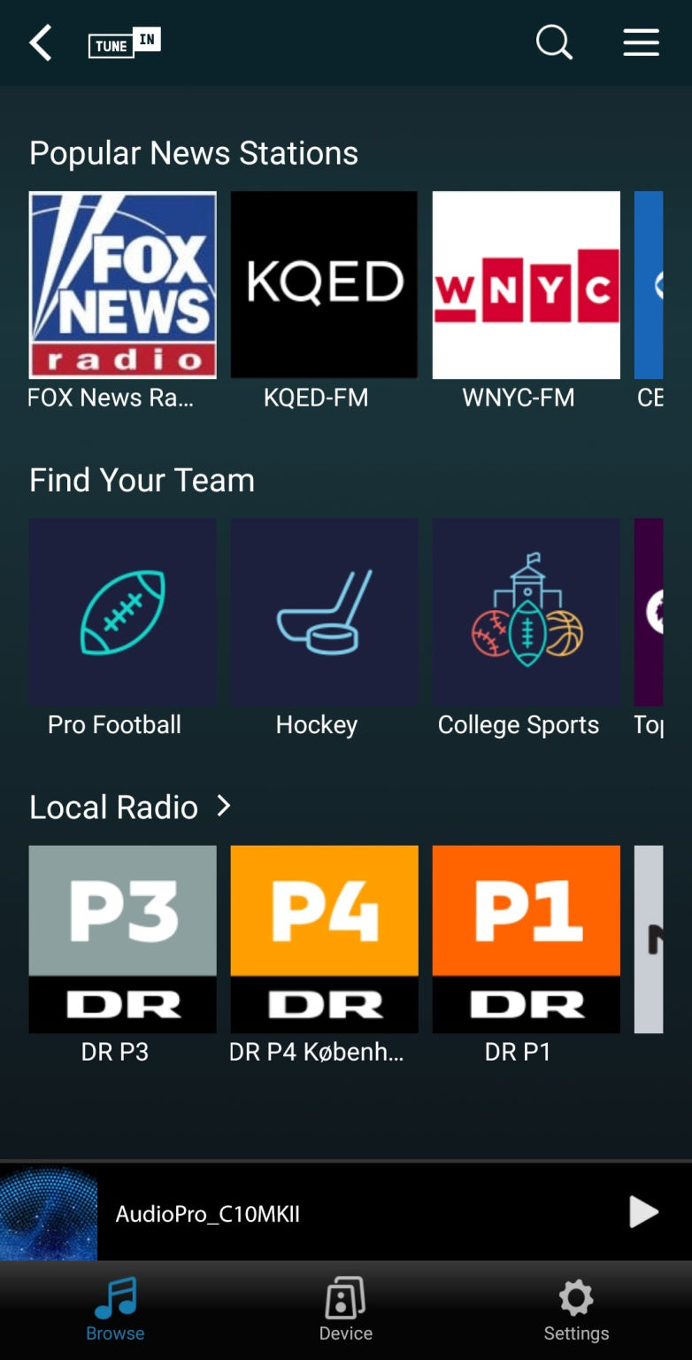 Audio Pro Control App